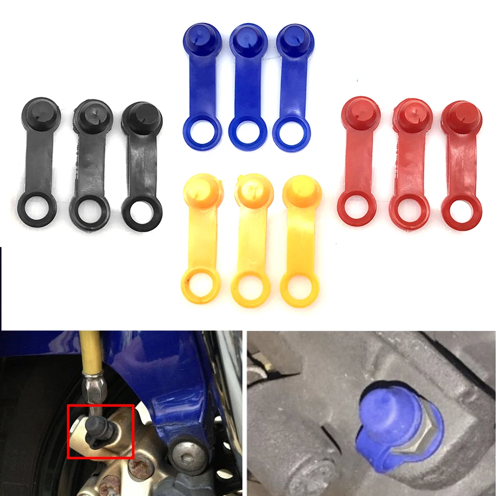 3pcs Car Brake Pump Dust Cap Oil Drain Screw Cap Brake Caliper Sealing ...