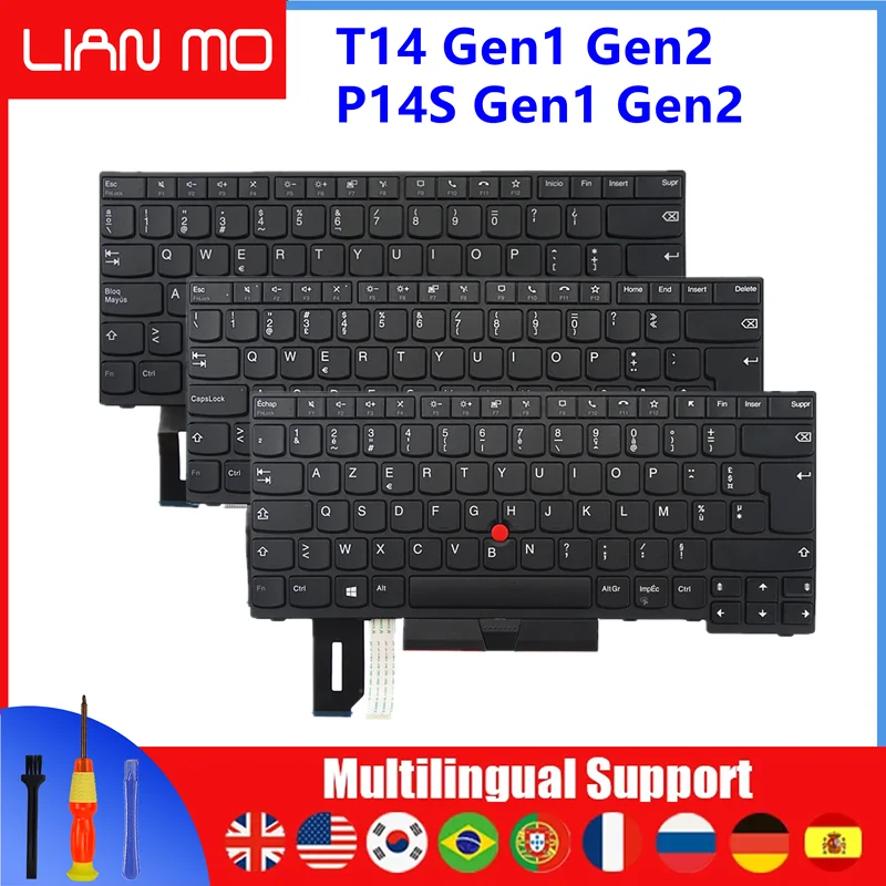 Applicable for Lenovo Thinkpad T14 P14S Gen1 Gen2 Notebook keyboard US ...