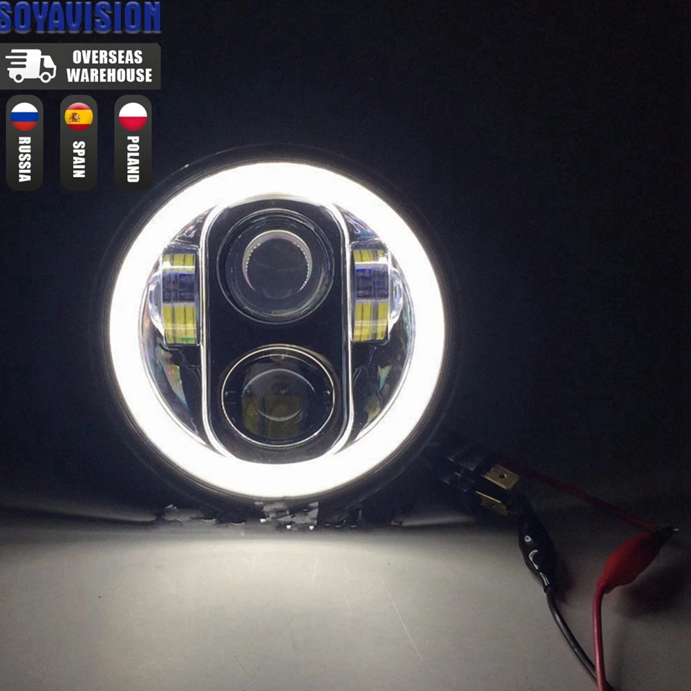 5-75-inch-Led-headlight-halo-Ring-white-DRL-Angel-eye-For-Sportster ...