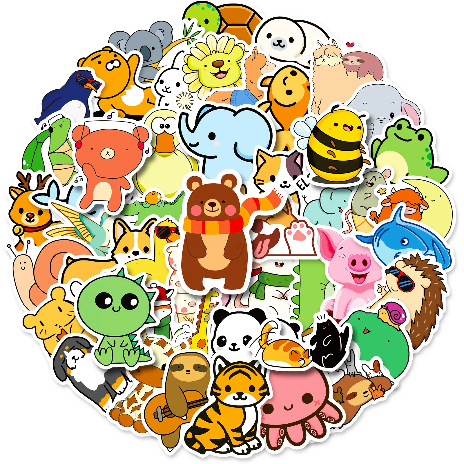 50PCS-Cute-Animal-Stickers-Pack-Large-Colorful-Waterproof-Stickers-for ...