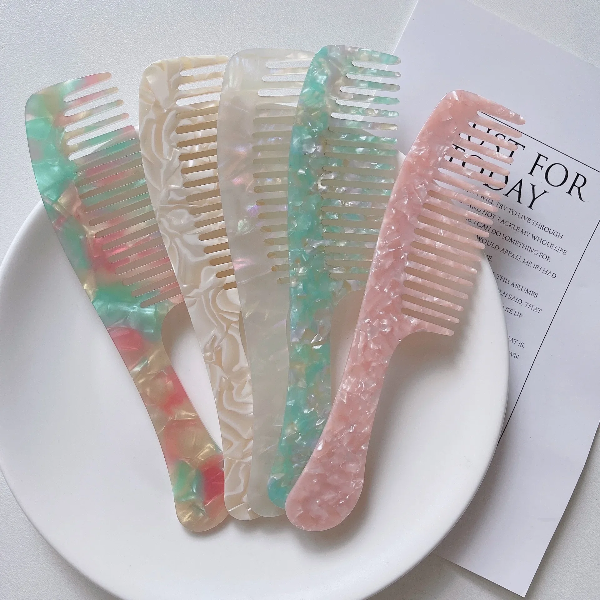 Acetate-Hair-Styling-Comb-Colorful-Hairdressing-Comb-Hair-Brush-for ...