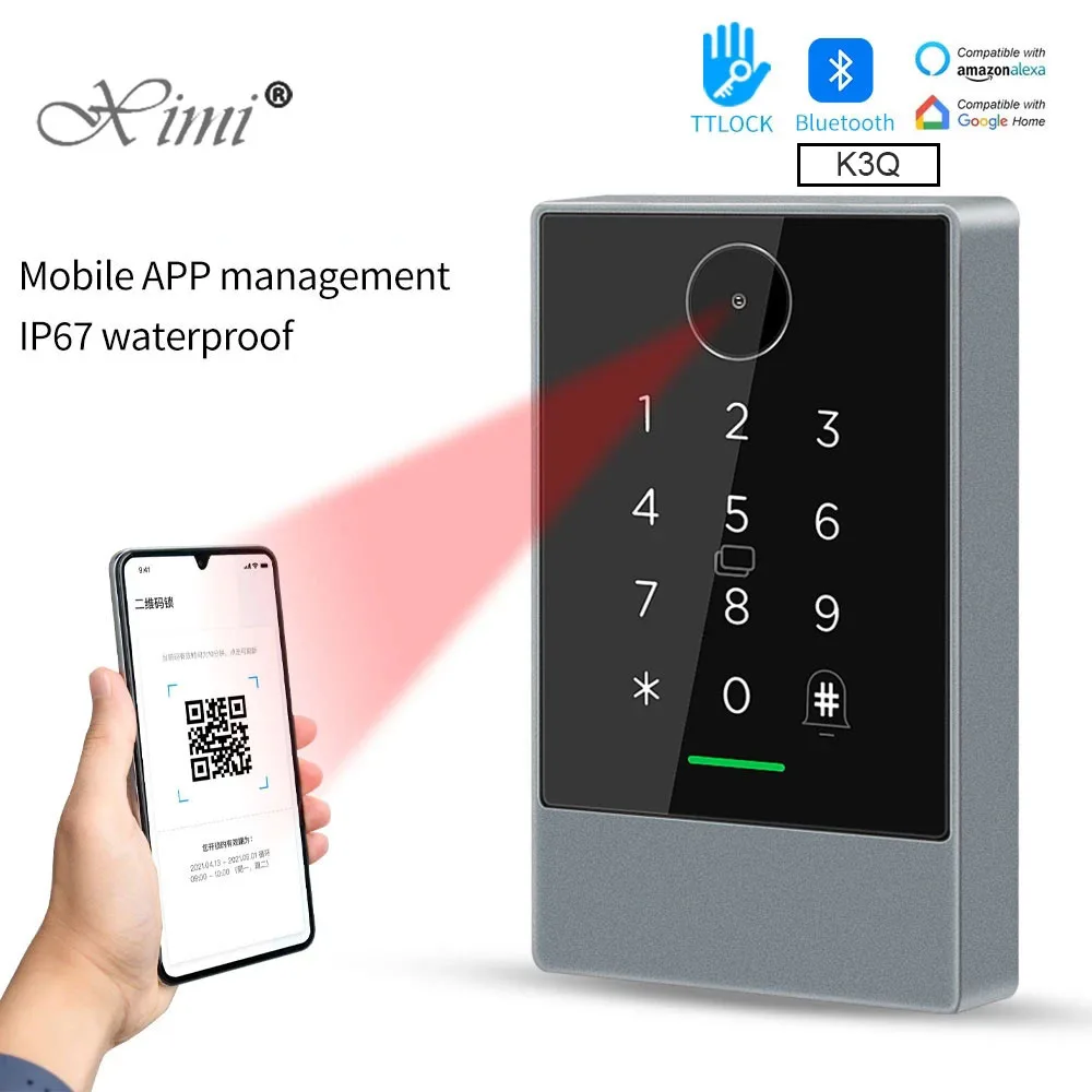 TTlock Smart Phone App QR Code 13.56Mhz Rfid Door Access Control System ...