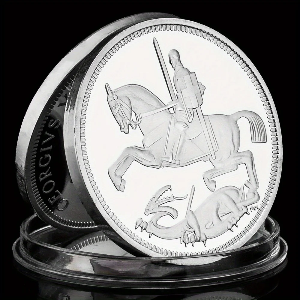 George V Collectible Silvery Plated Souvenir Coin Saint George and The ...