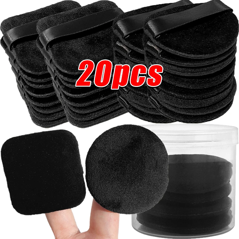 20pcs-Loose-Setting-Powder-Puffs-with-Box-Black-Velvet-Cosmetic-Puff-BB ...