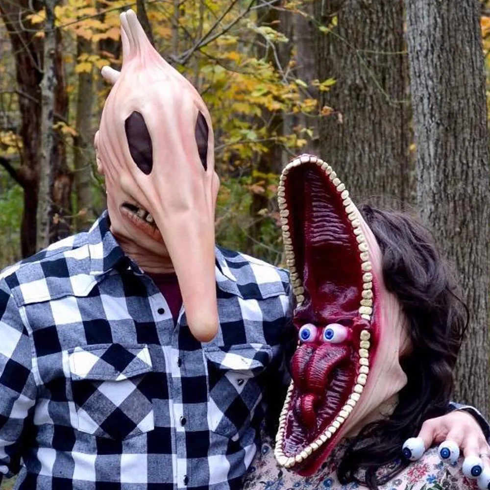 Adam and Barbara Mask Cosplay Monster Full Head Funny Couple Latex ...