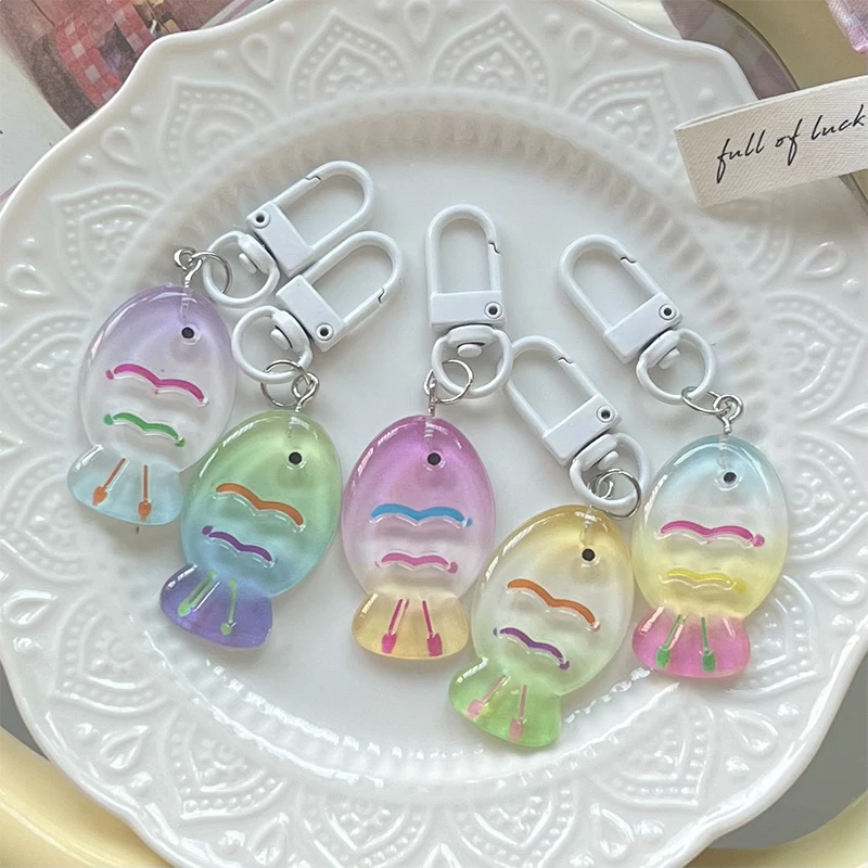 Cartoon Fish Keyring Cute Colorful Little Fish Keychain Car Key Holder ...
