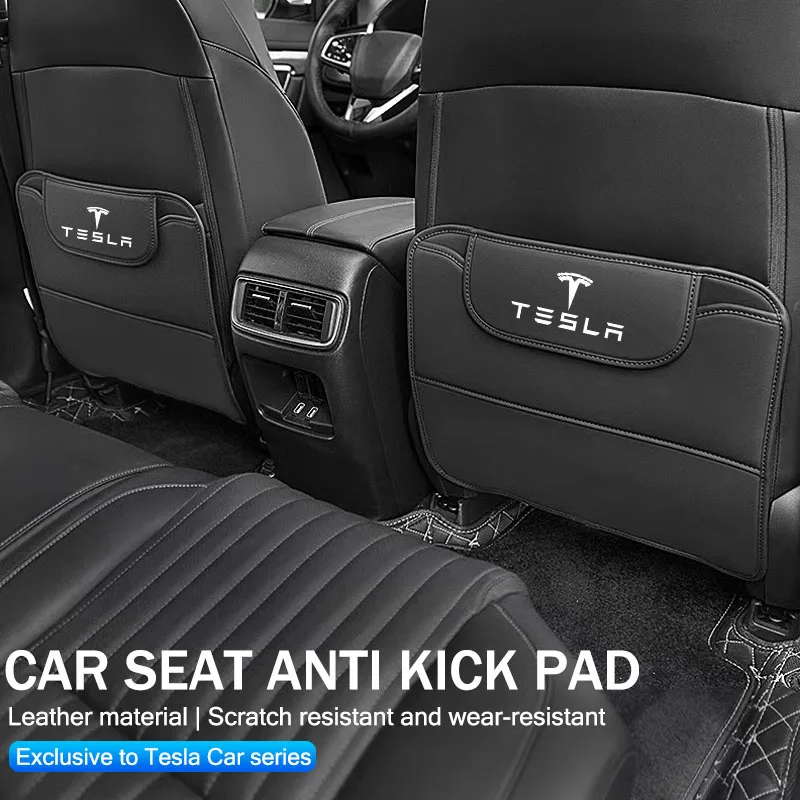 Car Seat Back Anti Kick Protectors Cover Mats Leather Seatback Pad For ...