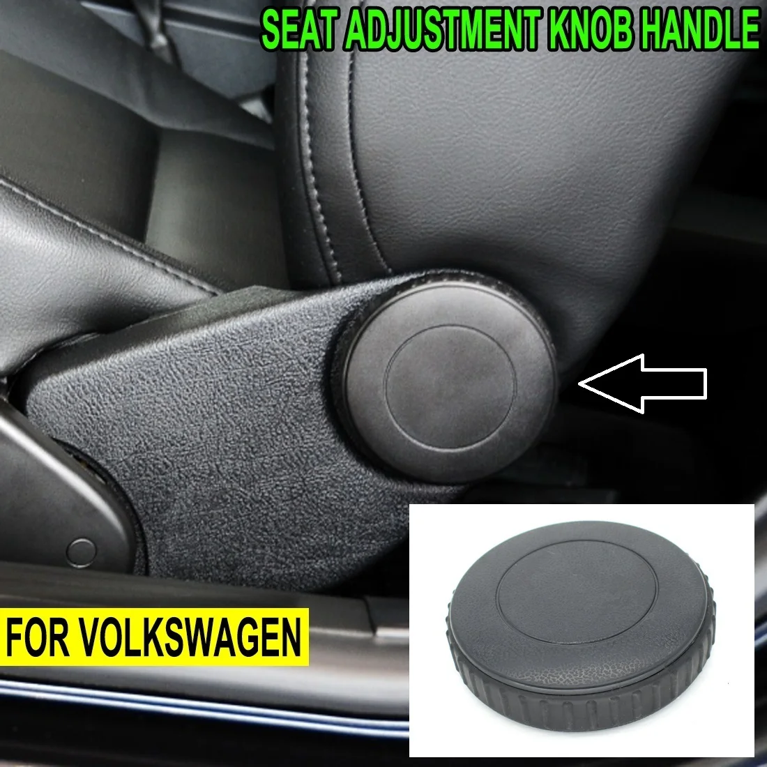 Black-Front-Seat-Recline-Knob-Adjust-Handle-1J0881671-For-VW-Beetle ...