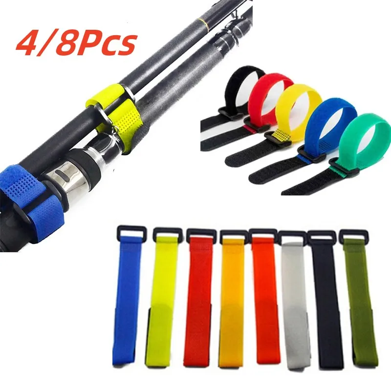 4-8pcs-set-Reusable-Fishing-Rod-Tie-Holder-Strap-Suspenders-Fastener ...