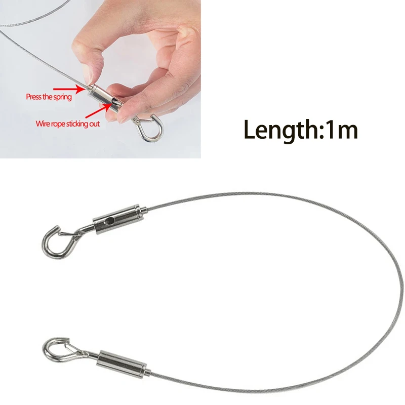 Adjustable-Automatic-Wire-Rope-Spring-Hook-Clothesline-Hanging-Solution ...