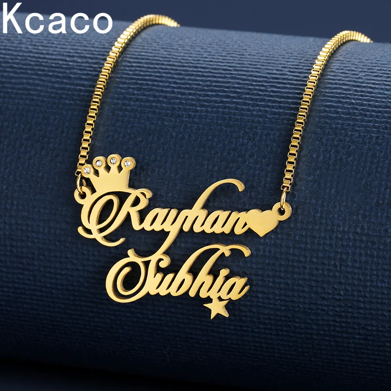 Custom Name Necklace For Women Personalized Stainless Steel Box Chain ...
