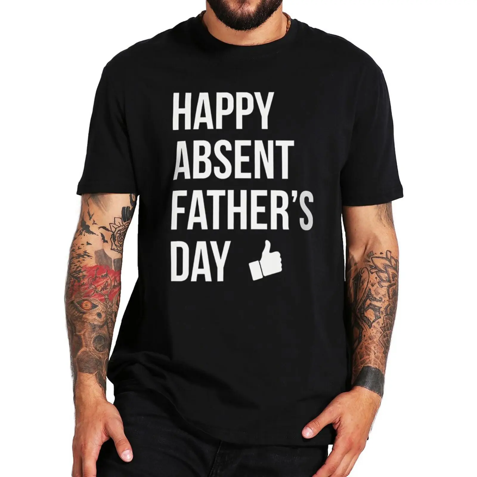 Happy-Absent-Father-s-Day-T-Shirt-Funny-Dad-Gifts-Men-Tee-Tops-EU-Size ...