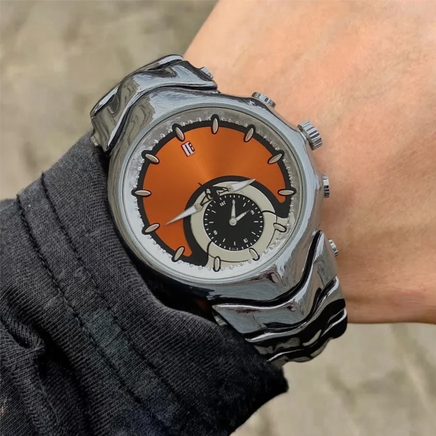 Unique Fake Dial Quartz Watches Men Y2K Creative Design Different ...