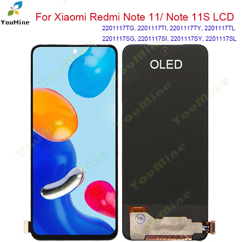 6.43 "oled para xiaomi redmi nota 11 lcd 2201117tg display touch screen ...