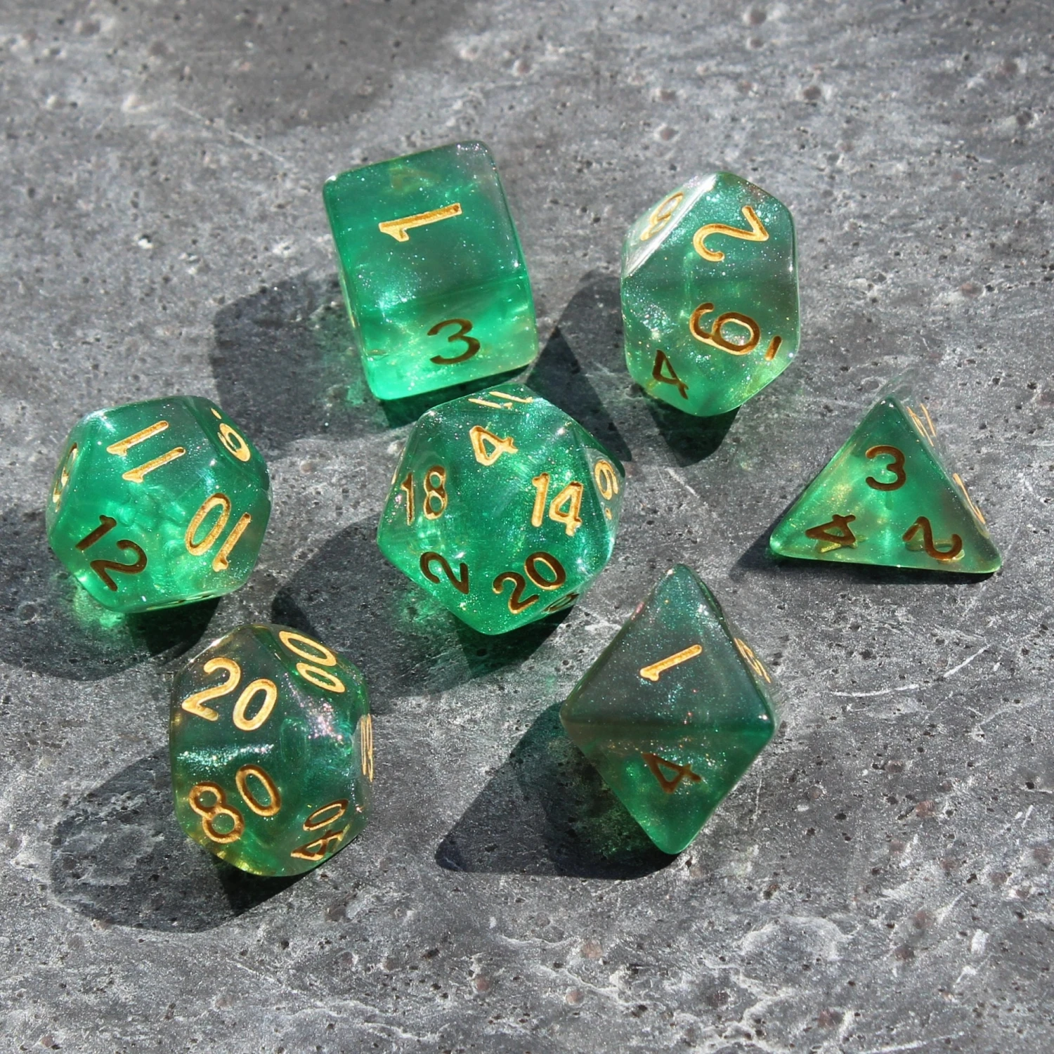 7Pcs/Set Greener Turquoise Depths Dice for DND Dungeons and Dragons ...