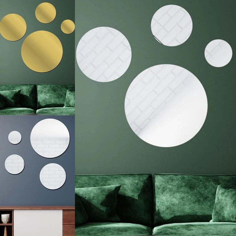 Round 3d Mirror Wall Sticker Acrylic Wall Mirrors Round Stickers ...