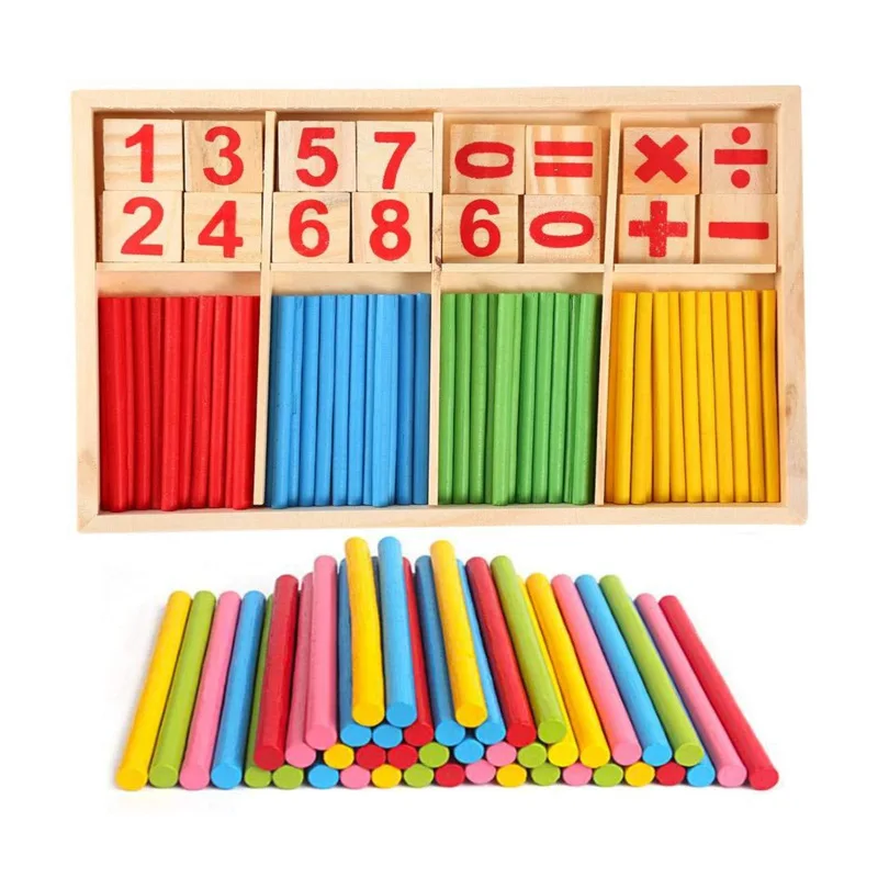 Montessori Children Math Toy Wooden Digital Counting Stick Arithmetic ...