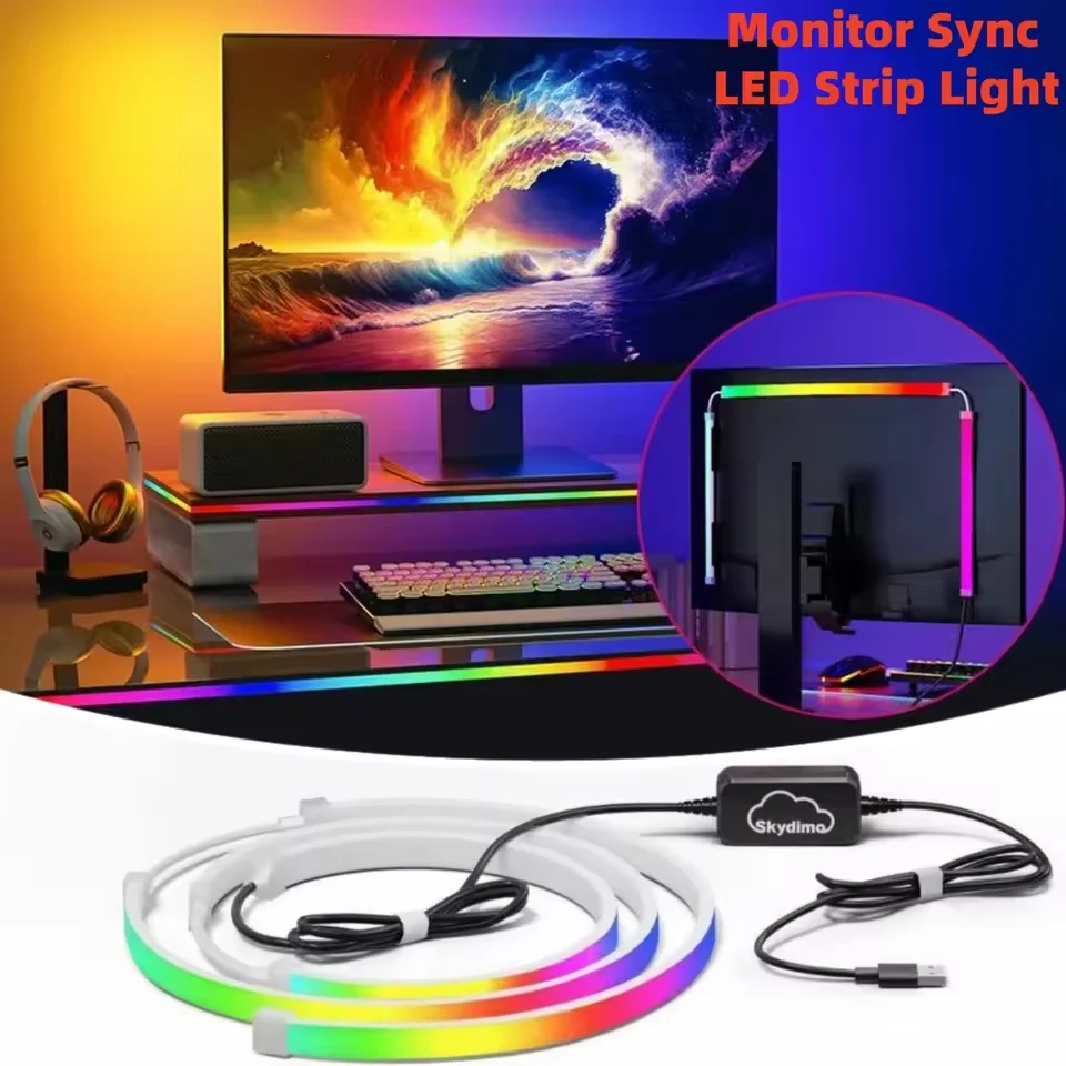 Smart LED Backlight Music Sync Screen Lights Gaming Strip Light ...