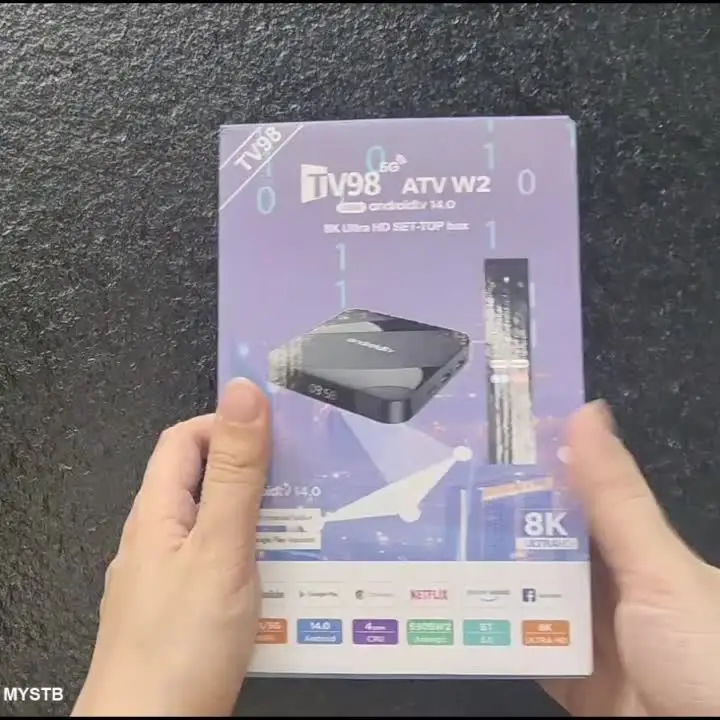 Телеприставка ZMYGO Smart TV Box TV98 ATV W2 Ultra HD 4K 8K Android 14 S905W2 4 ГБ 32 ГБ 64 ГБ ...