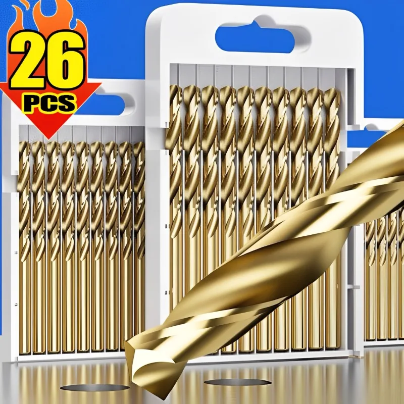 Metal Drill Straight Shank Twist Drill Bit Set Hole Cutter Aluminum ...