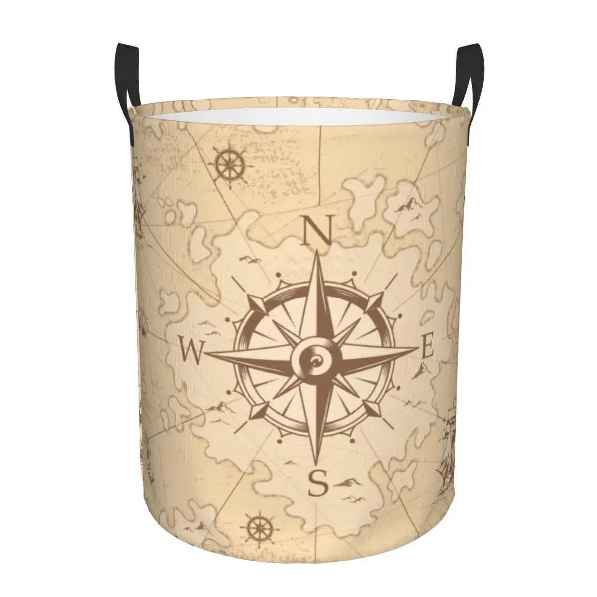 Vintage-Pirate-s-Map-Laundry-Hamper-Large-Clothes-Storage-Basket ...