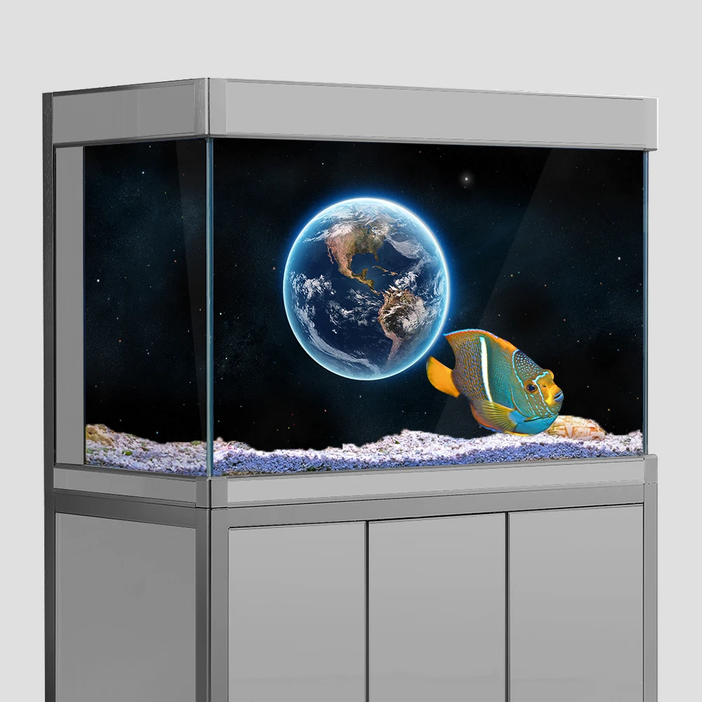 Aquarium Fish Tank Background Sticker,Earth Planet Space HD Printing ...
