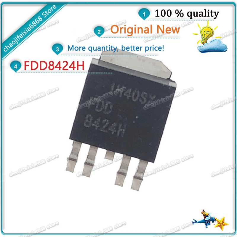 10PCS-lot-FDD8424H-8424H-FDD8424-TO252-4-8424-N-P-channel-40V-MOS-field ...
