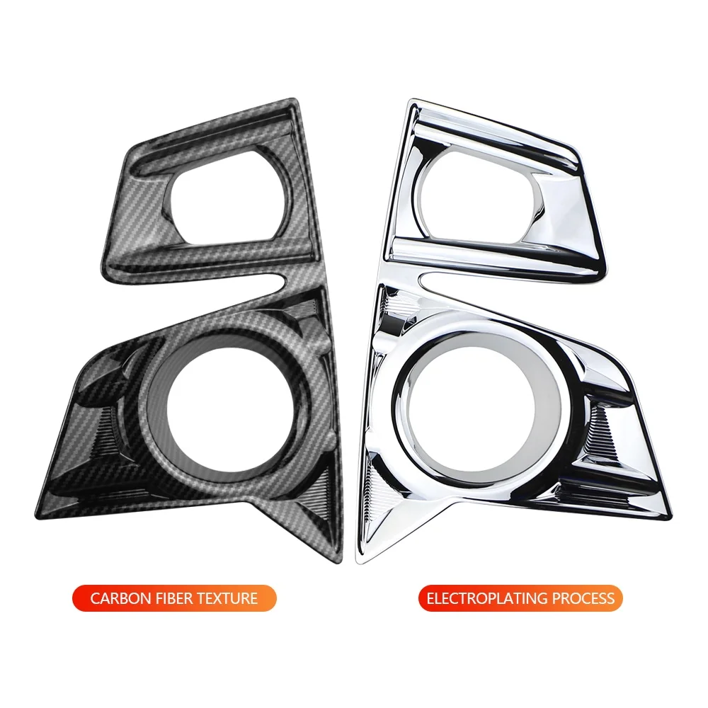 2PCS-Carbon-Fiber-Chrome-Car-Front-Fog-Light-Lamp-Cover-Trim-For-Isuzu ...