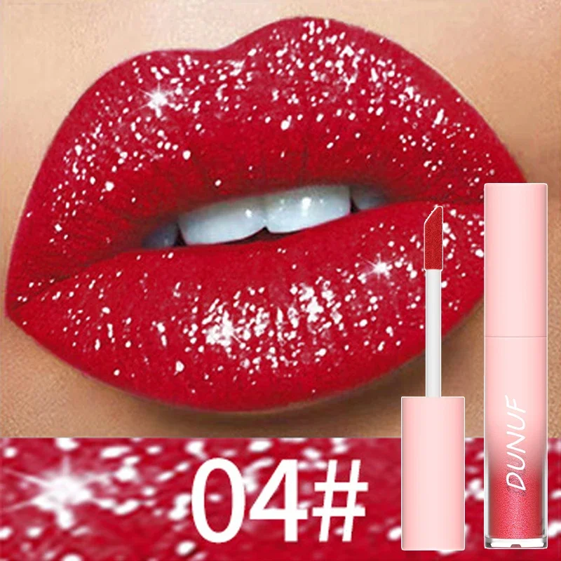 New-Matte-Glitter-Liquid-Lipstick-Diamond-Shiny-Lip-Gloss-Waterproof ...
