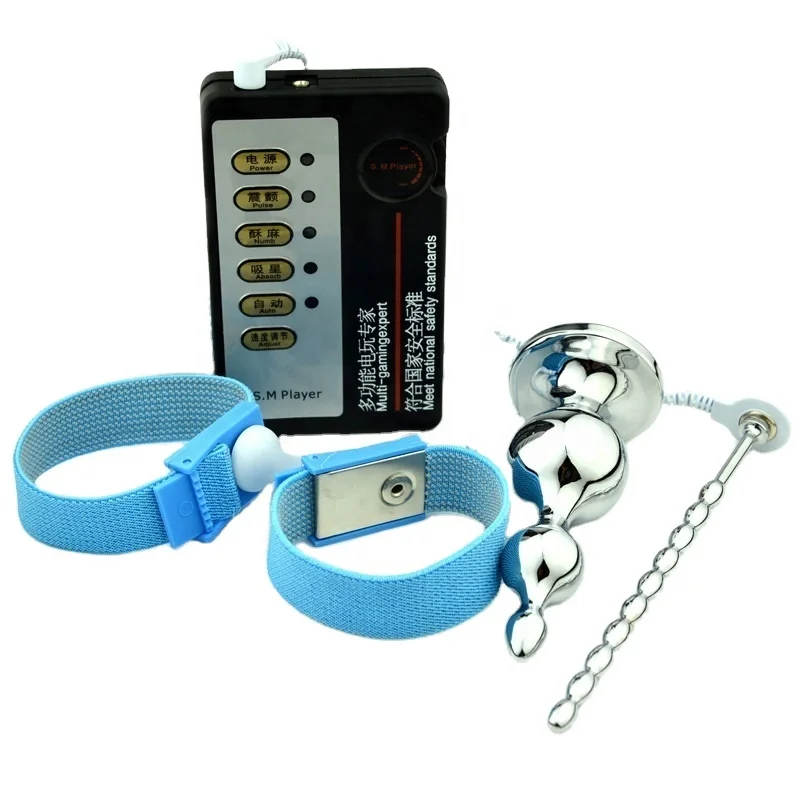 \BDSM Electric shock Combination Anal Plug Urethral Plug Penis Ring Electro Penis Plug ...