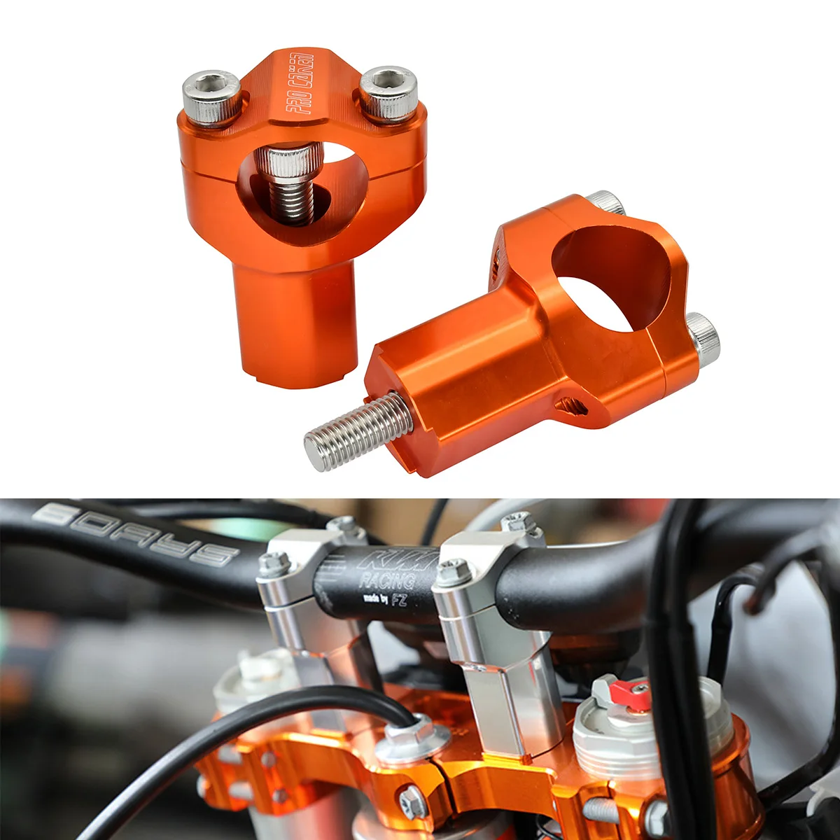 Motorcycle-55mm-CNC-Handlebar-Riser-Bar-Clamp-Mount-For-KTM-EXC-EXCF-SX ...