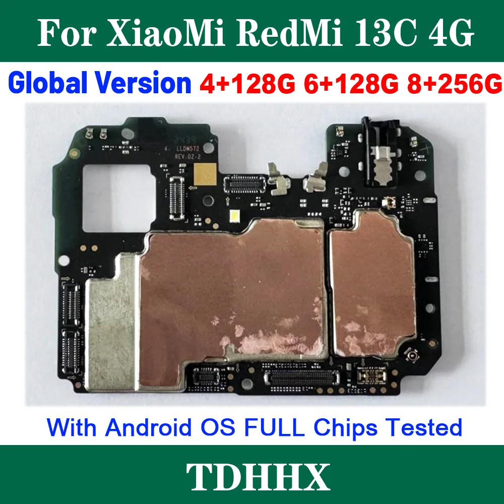 Original Unlocked For Xiaomi RedMi 13C 4G MotherBoard 4+128GB 6+128G 8 ...