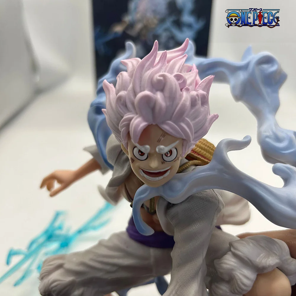 Anime-One-Piece-Lightning-Luffy-Gear-5-Figurine-Sun-God-Nikka-Squatting ...
