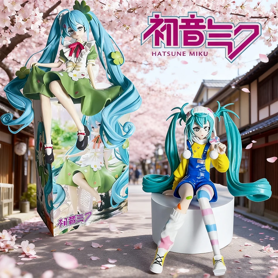 New 16CM Cute Hatsune Miku Anime Figure Four leaf Grass Series Action ...