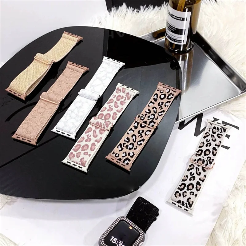Korea-Nylon-Leopard-Print-Strap-For-Apple-Watch-Band-49mm-41mm-45mm-40 ...