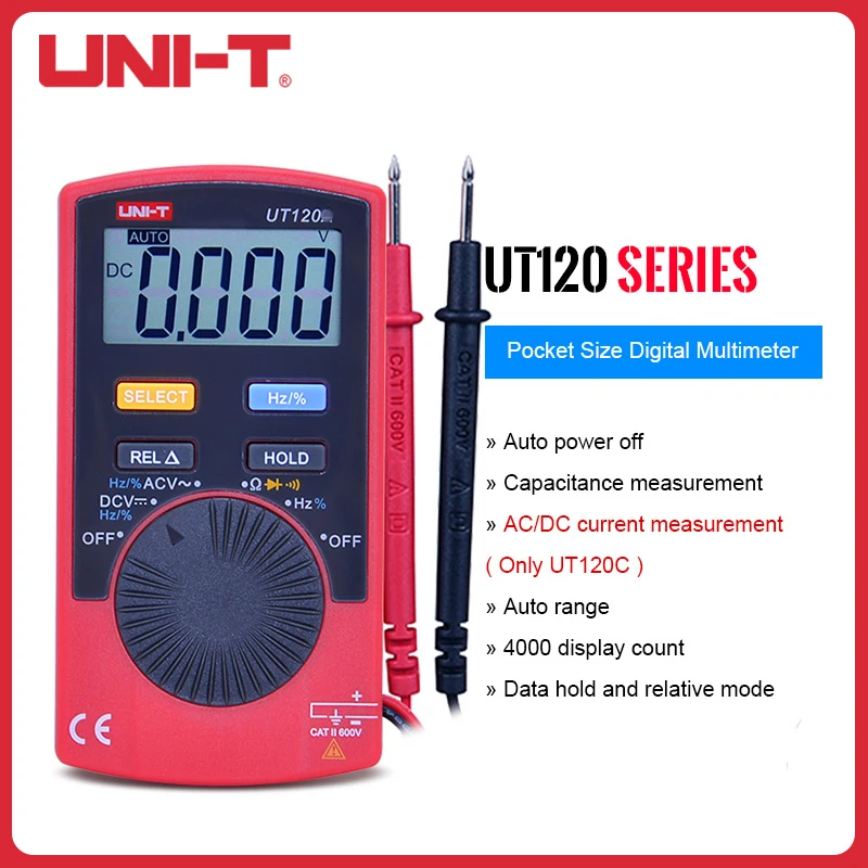 UNI T Pocket Size Digital Multimeter AC/DC Current Tester LCD Voltmeter ...