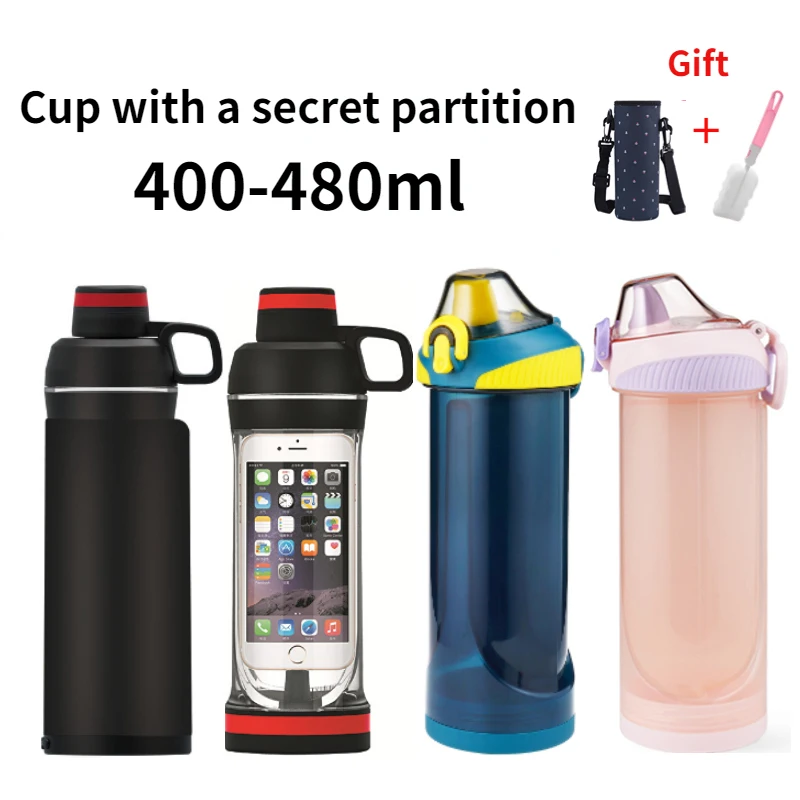 Bottle with Secret Compartment Water Bottle with Hiding Phone Pocket ...