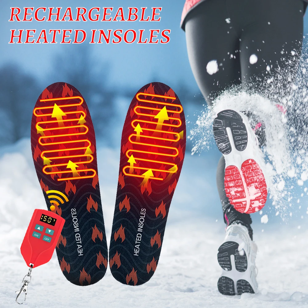 Electric-Heated-Insoles-USB-Rechargeable-Adjustable-Temperature-Heated ...