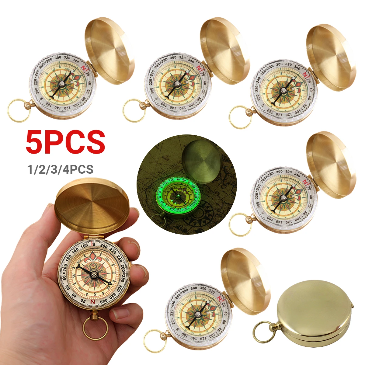 Brújula de navegación de cobre, brújula portátil impermeable para ...