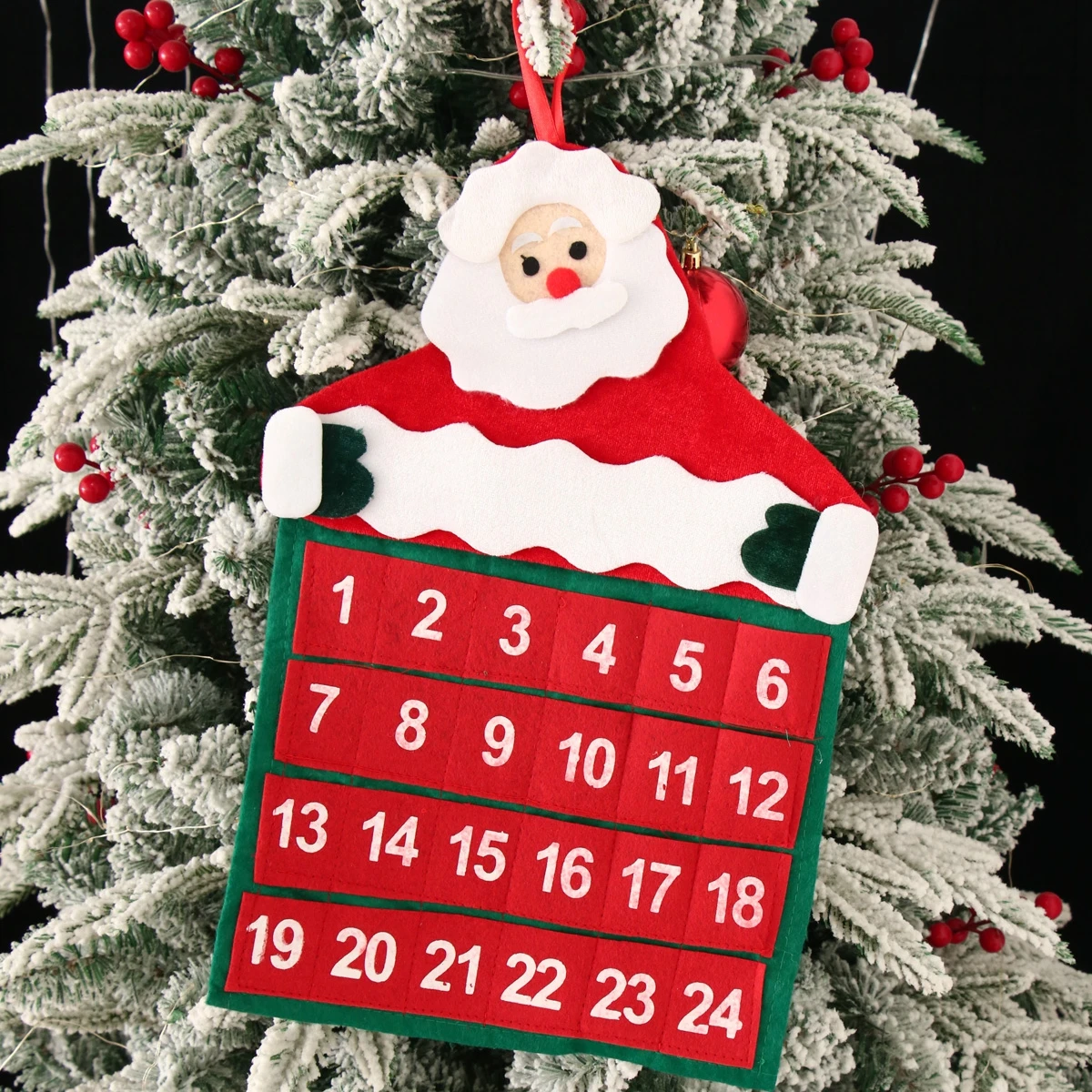 Felt-Santa-Claus-Christmas-Countdown-Calendar-Merry-Christmas-Decor-For ...