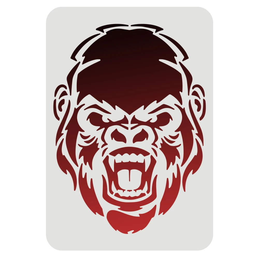 Angry Gorilla Face Stencil