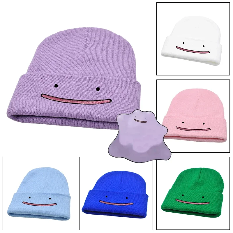 Pokemon-Ditto-Personality-Knitted-Hat-For-Women-Men-Anime-Cartoon ...