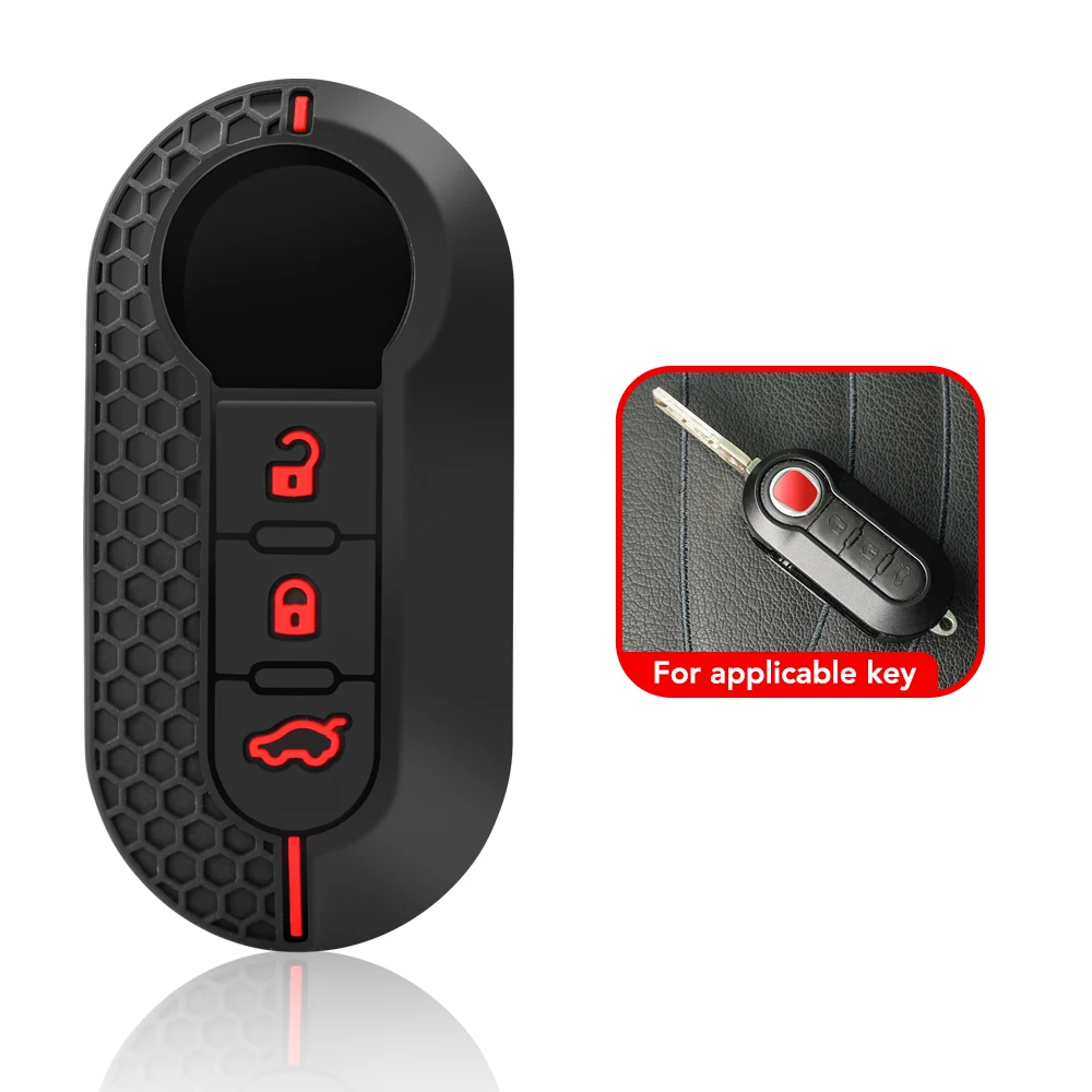 Silicone-Key-Case-Remote-Fob-Car-Key-Cover-for-Fiat-500-Ducato-Panda ...