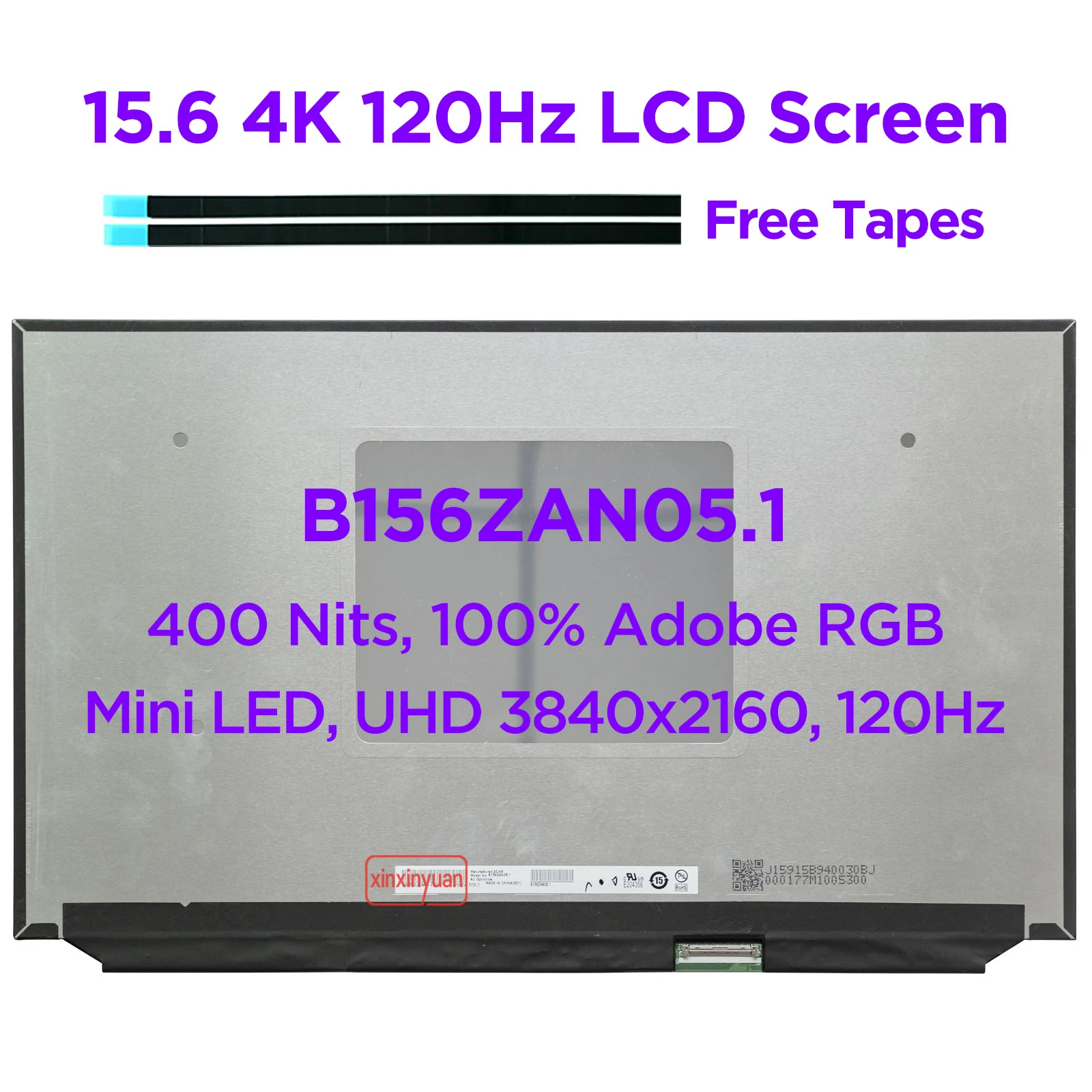 New 15.6 4k 120hz Laptop Lcd Screen B156zan05.1 Fit Ne156qum Nz4 Nz3 For Asus Gx551q Uhd ...