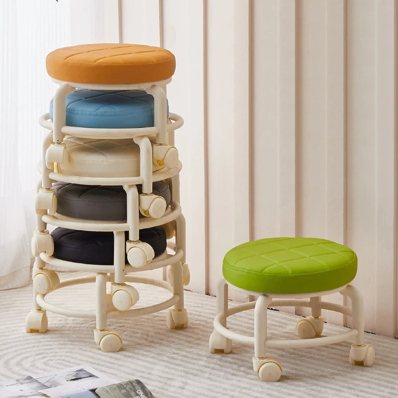 Household-Universal-Wheel-Small-Stool-Household-Pulley-Low-Stool-360 ...