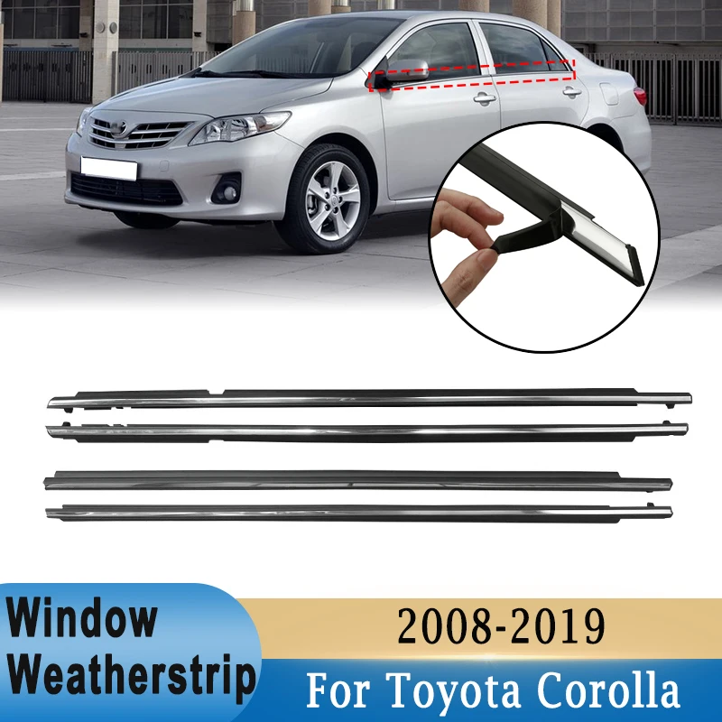 Front Rear Window Weatherstrip For Toyota Corolla 2008-2019 Chrome ...