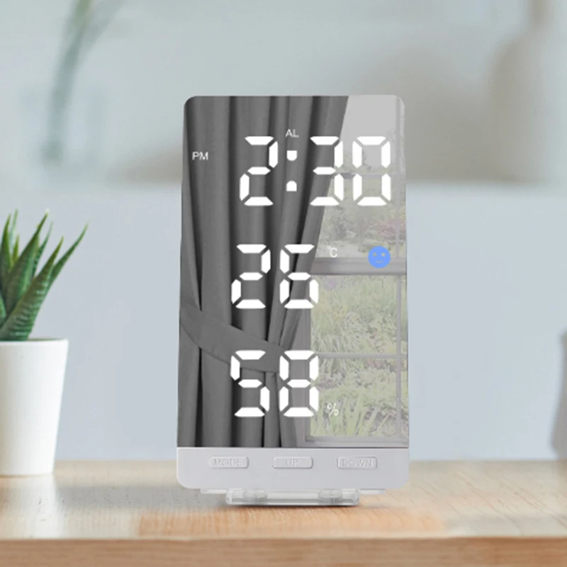 Digital-Alarm-Clock-Led-Clock-with-Temperature-Humidity-Desk-Clocks-for ...