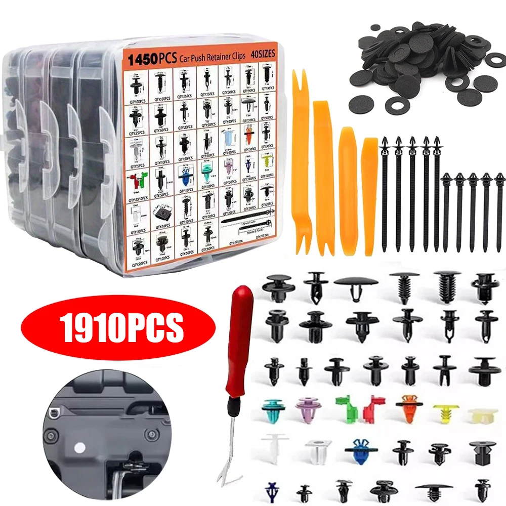 Automotive Retainer Clip & Fastener Assortment Kit Car Panel Rivet Set ...