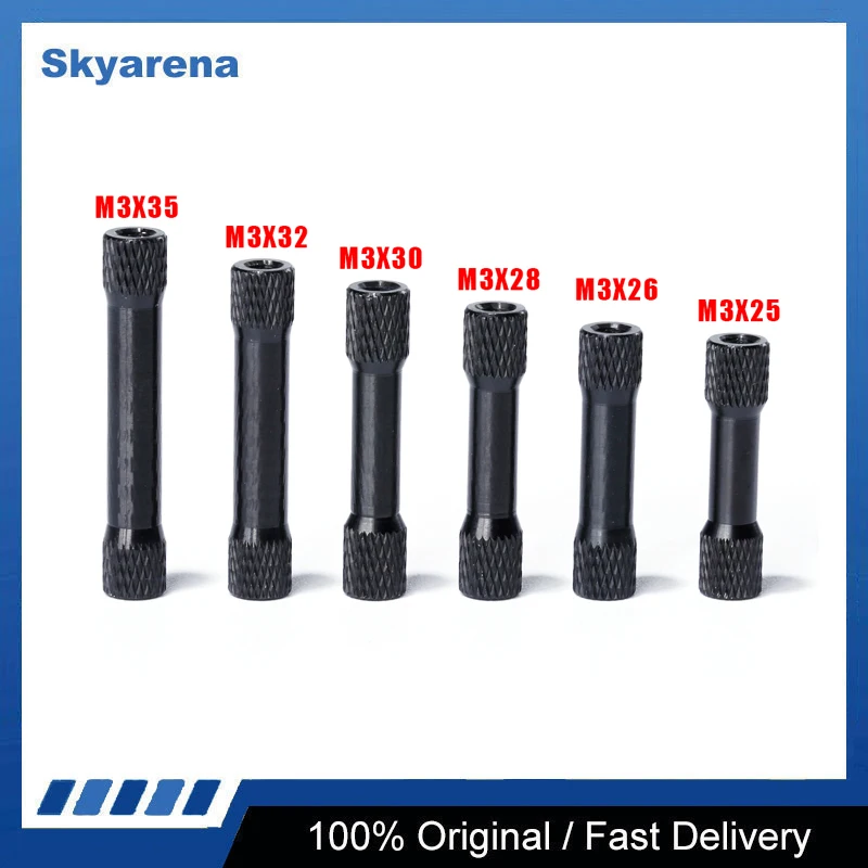 10pcs M3x20mm/28mm/30mm/35mm/33mm M3 Knurled Aluminum Alloy Standoffs ...