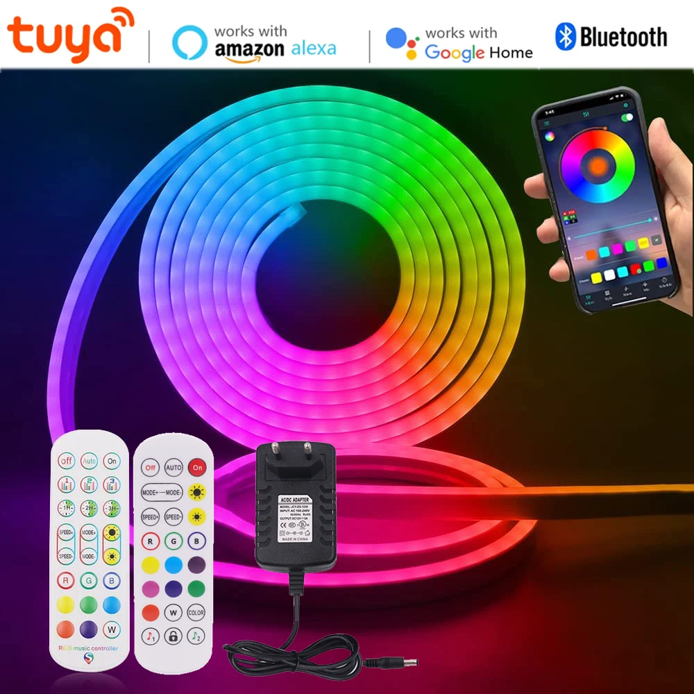 12V-RGB-Neon-Strip-Tuya-Smart-Life-WiFi-Bluetooth-RGB-LED-Tape-Flexible ...